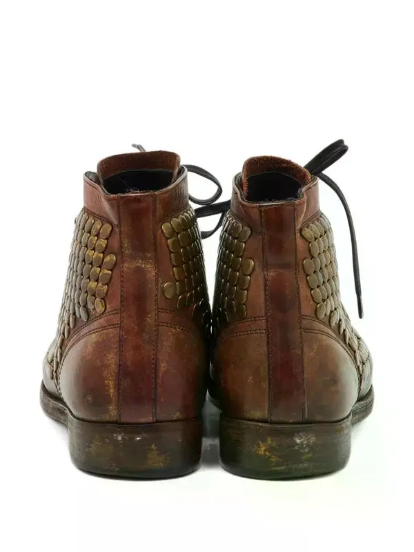Dolce & Gabbana Cortina Studded Ankle Boots - Brown