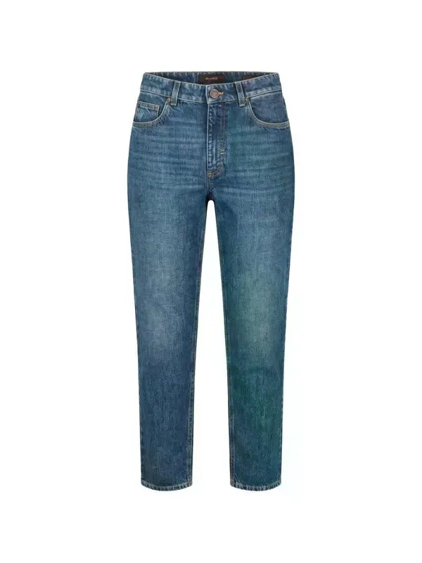 MOORER Faded Effect Denim Jeans