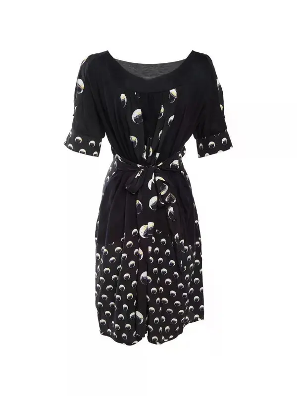 LOUIS VUITTON Printed Paneled Shift Dress - Black
