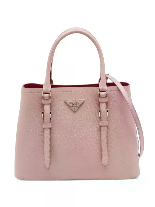 Prada Saffiano Leather Tote Bag - Pink