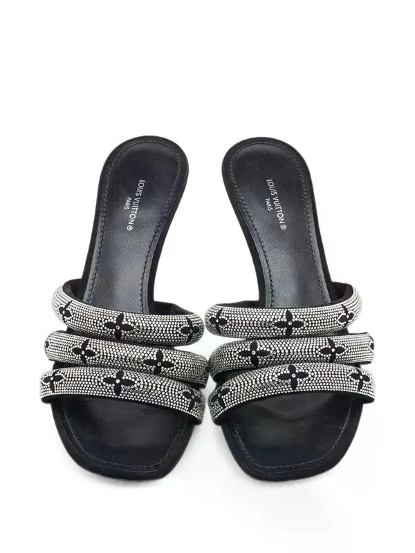 LOUIS VUITTON Monogram Crystal-embellished Sandals