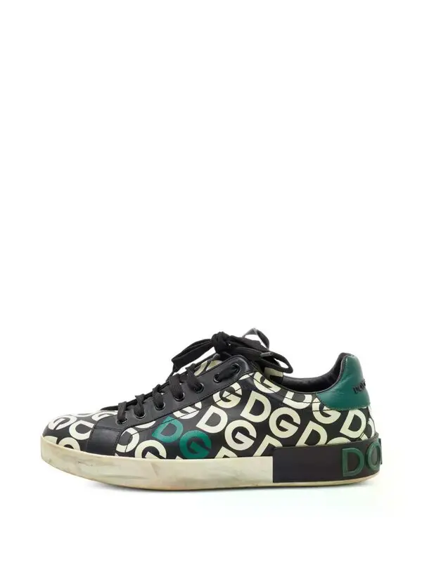 Dolce & Gabbana Portofino Dg Mania Lace-up Sneakers - Black