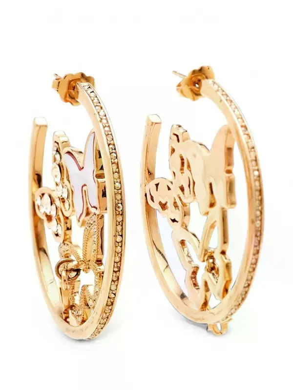 Dior Butterfly Motif Hoop Earrings