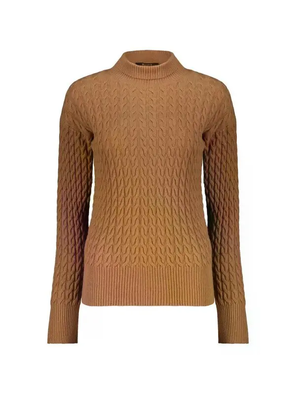 MOORER Cable-knit Roll-neck Sweater