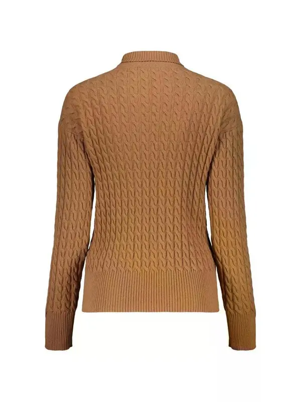 MOORER Cable-knit Roll-neck Sweater