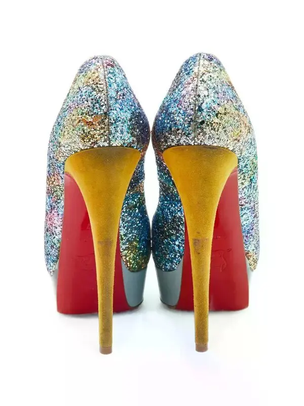 CHRISTIAN LOUBOUTIN Lady Peep Glitter Platform Pumps