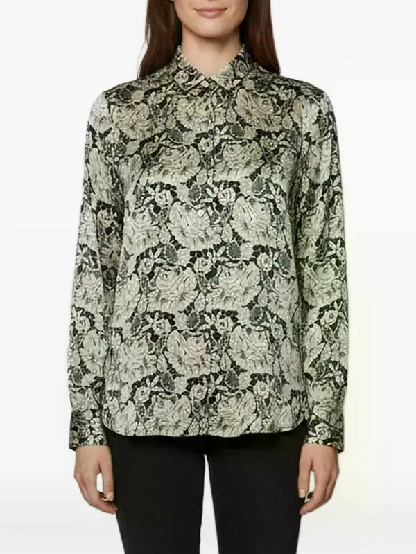 Stella McCartney Floral Lace-print Silk Shirt