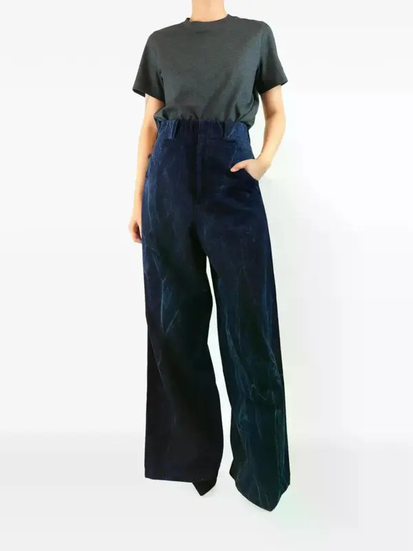 Raey High-rise Acid-wash Palazzo Pants