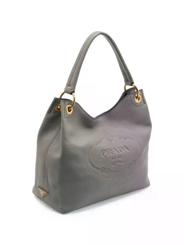 Prada Vitello Daino Phenix Embossed Logo Tote Bag