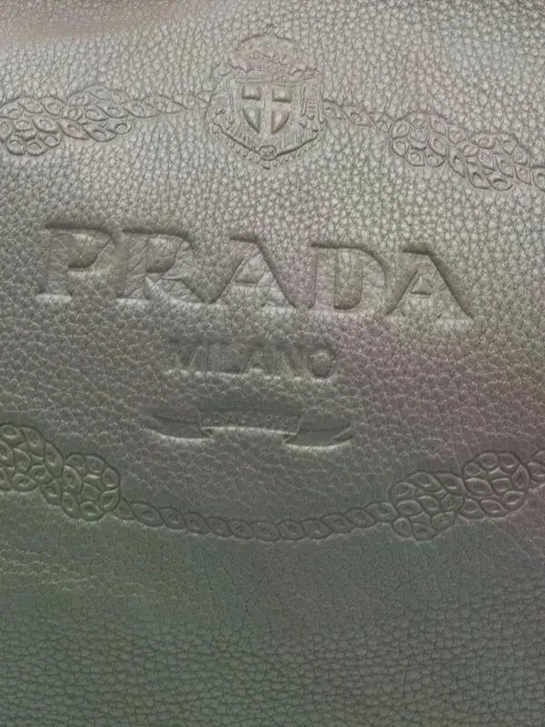 Prada Vitello Daino Phenix Embossed Logo Tote Bag