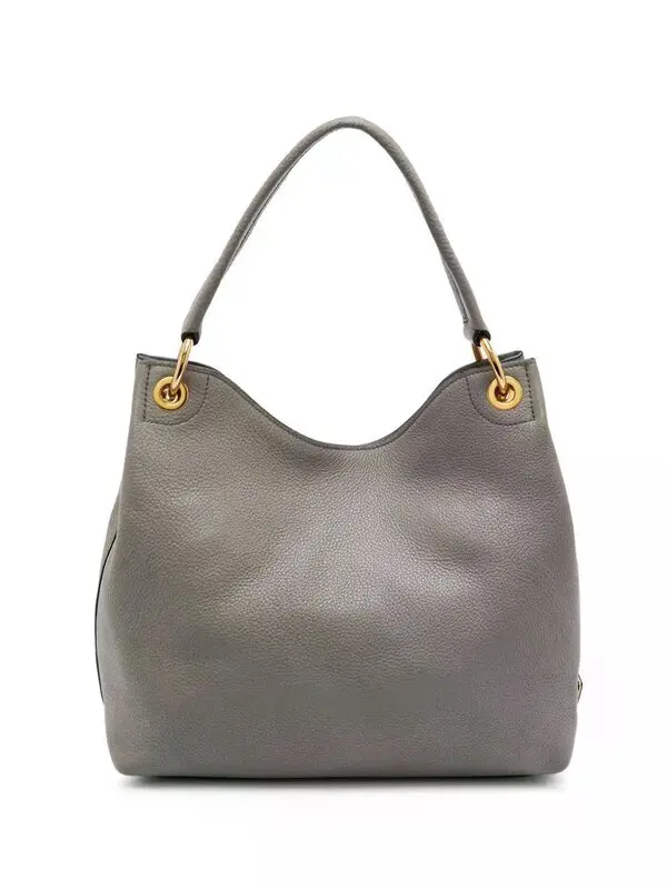 Prada Vitello Daino Phenix Embossed Logo Tote Bag - Grey