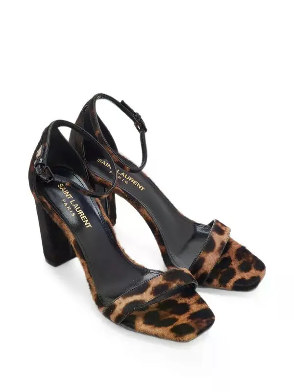 Saint Laurent Jaspe Leopard-print Sandals