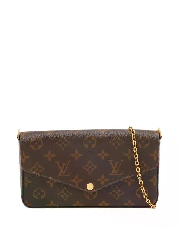 LOUIS VUITTON Monogram Félicie Pochette Clutch Bag - Brown