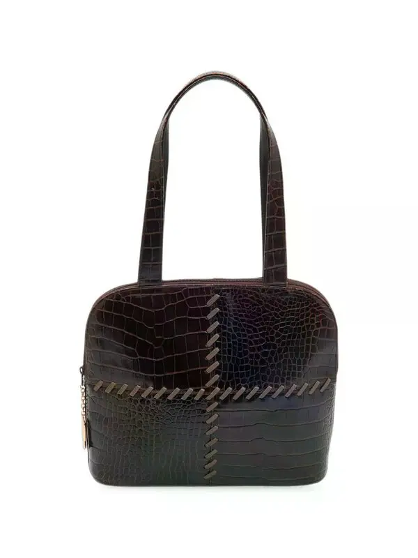 Saint Laurent Croc-embossed Shoulder Bag