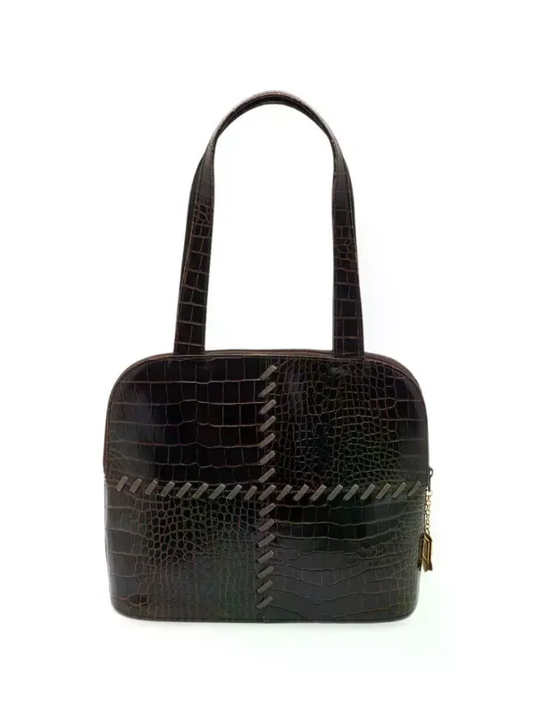 Saint Laurent Croc-embossed Shoulder Bag