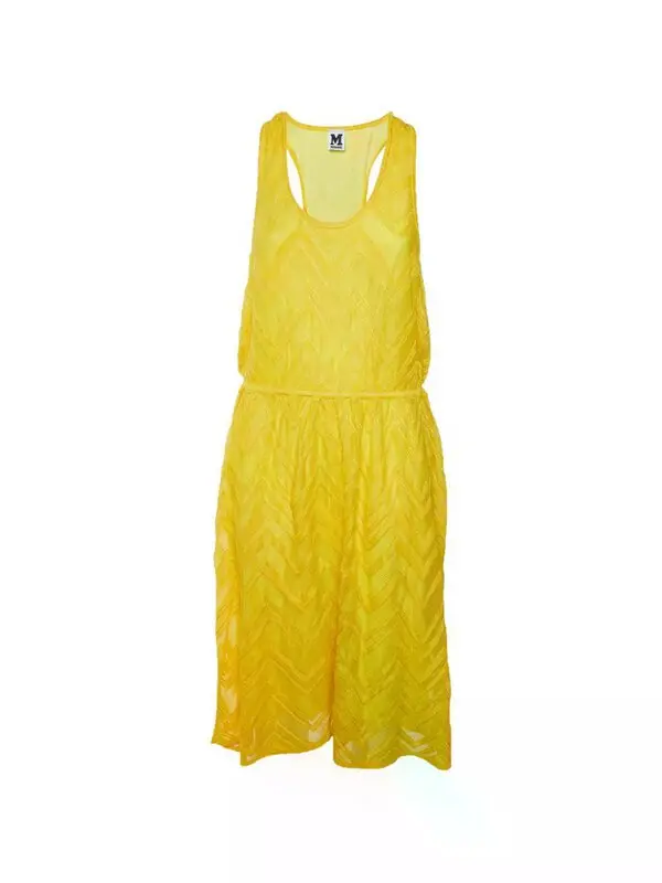 Missoni Chevron Knit Sleeveless Midi Dress - Yellow