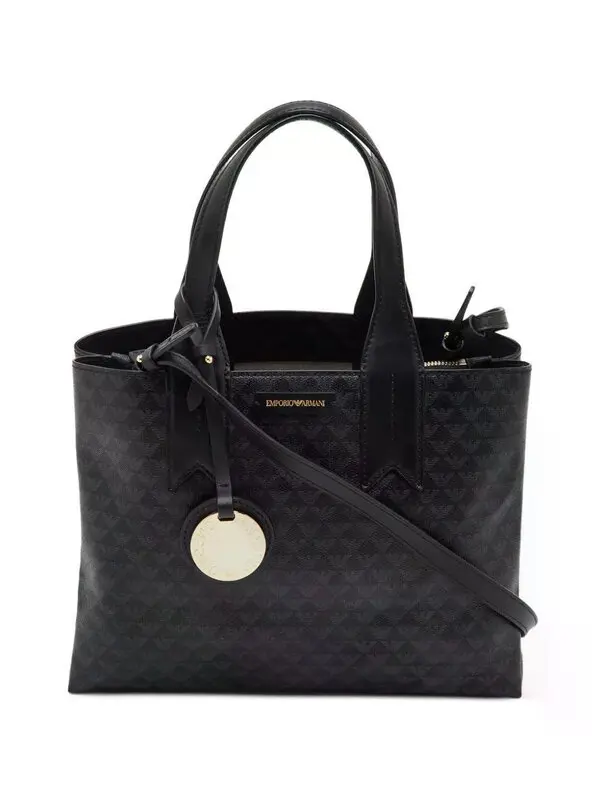 Emporio Armani Logo Charm Tote Bag - Black
