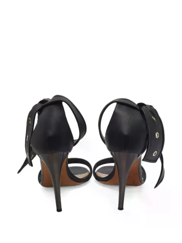 Alexander McQueen Leather Eyelet Detail Buckle High Stiletto Sandals