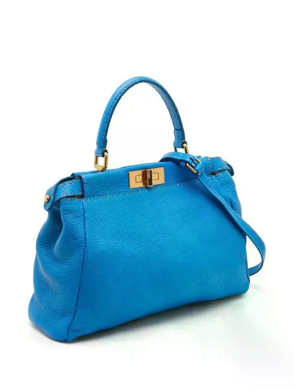 Fendi Medium Peekaboo Selleria Tote Bag - Blue