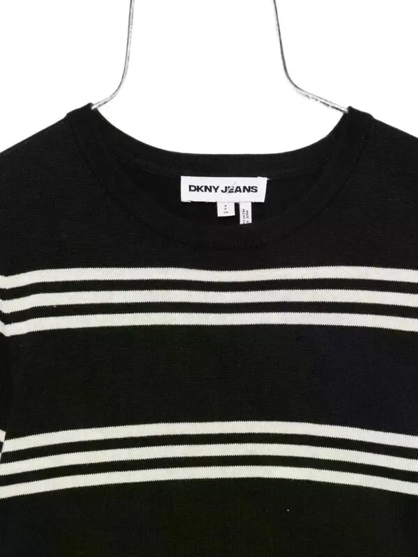 Dkny Striped Elbow-sleeve Sweater