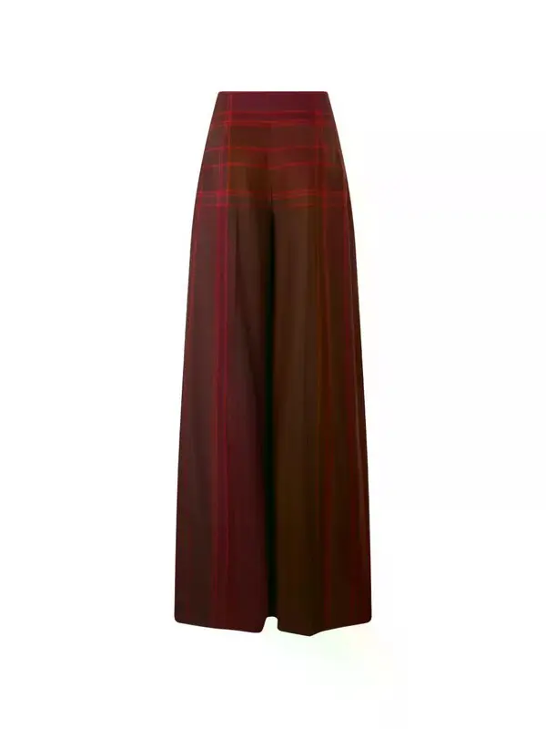 Alberta Ferretti Check-pattern Pleated Maxi Skirt