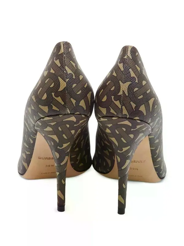 Burberry Tb Monogram Print Coated Canvas Pointed Toe Pumps