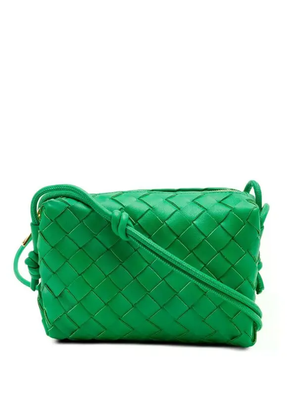 Bottega Veneta Woven Leather Shoulder Bag - Green