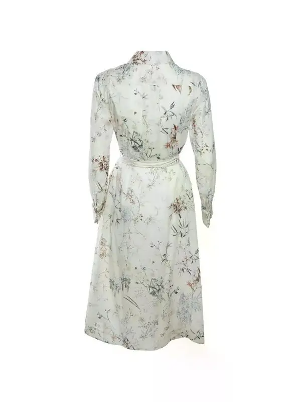 Dior Floral Print Belted Midi Dress