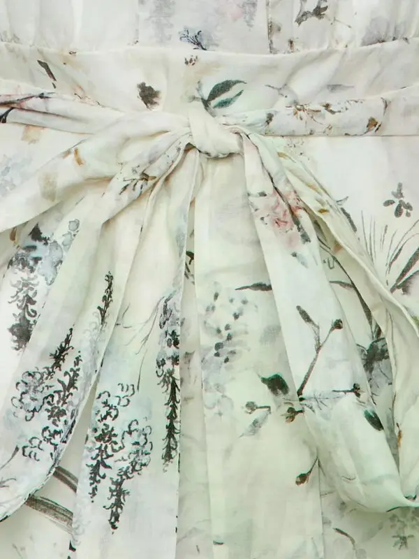 Dior Floral Print Belted Midi Dress