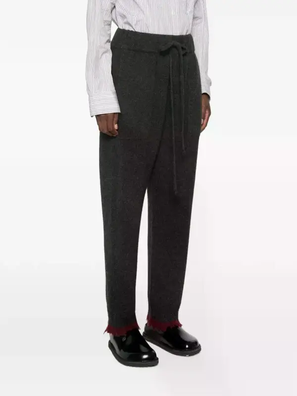 UMA WANG Drawstring Frayed-hem Tapered Trousers