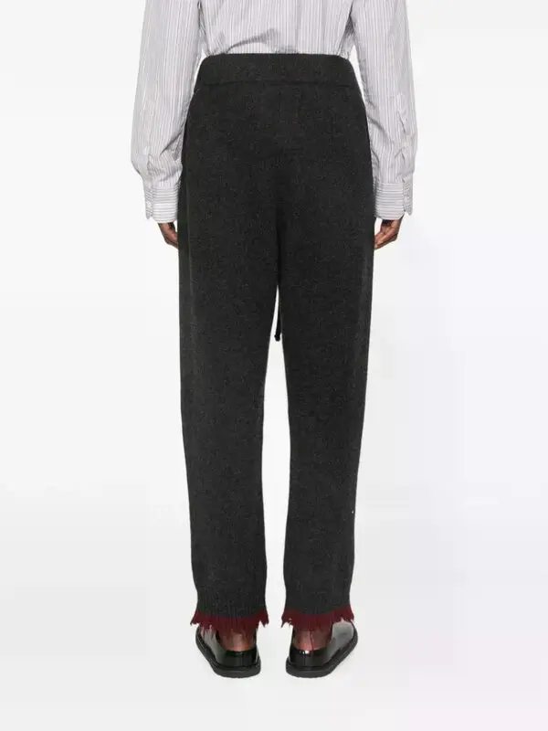 UMA WANG Drawstring Frayed-hem Tapered Trousers