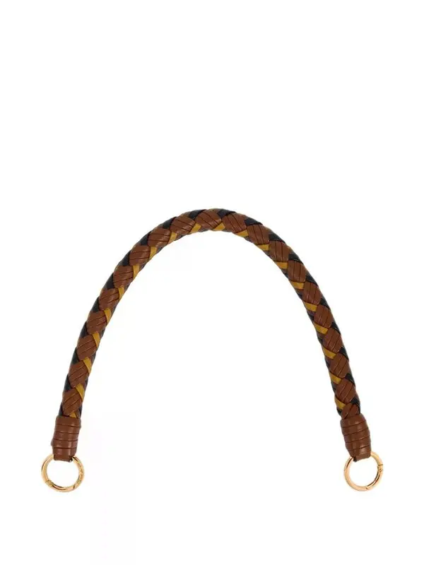 Etro Woven Leather Bag Handle With Logo Clasps