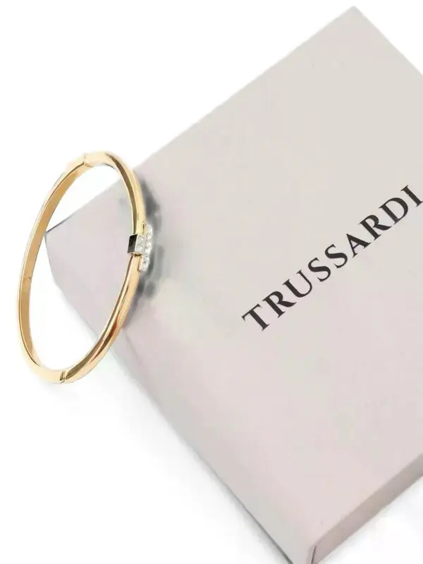 TRUSSARDI Crystal-embellished T-motif Bangle