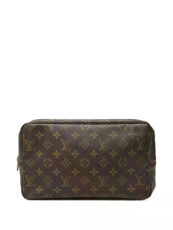 LOUIS VUITTON Monogram Canvas Trousse Toilette 28 Clutch - Brown