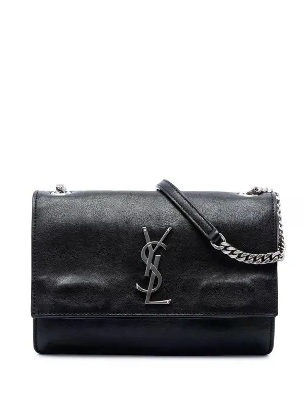 Saint Laurent Calfskin Monogram Sunset Crossbody Bag - Black