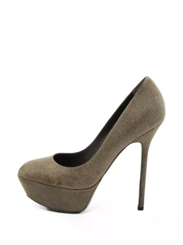 SERGIO ROSSI Metallic Embossed Platform Stiletto Pumps - Neutrals