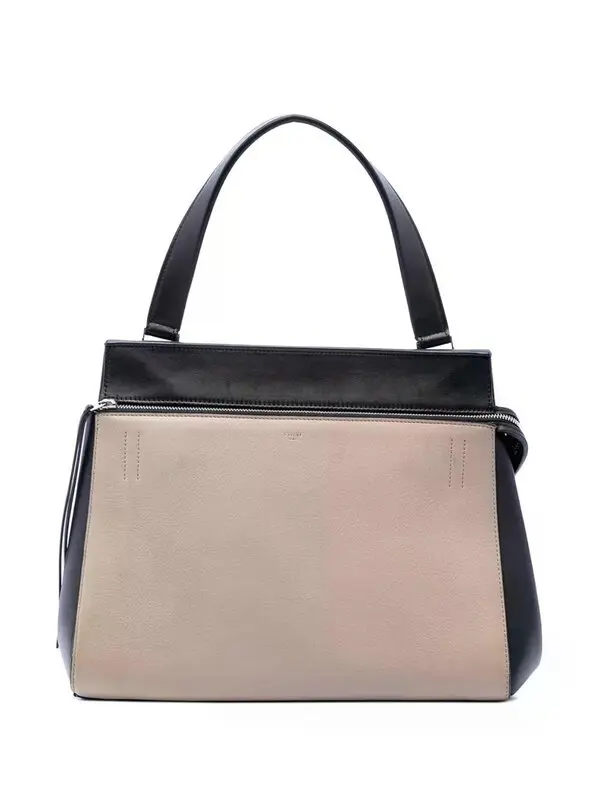 Celine Medium Bicolor Leather Handbag - Black