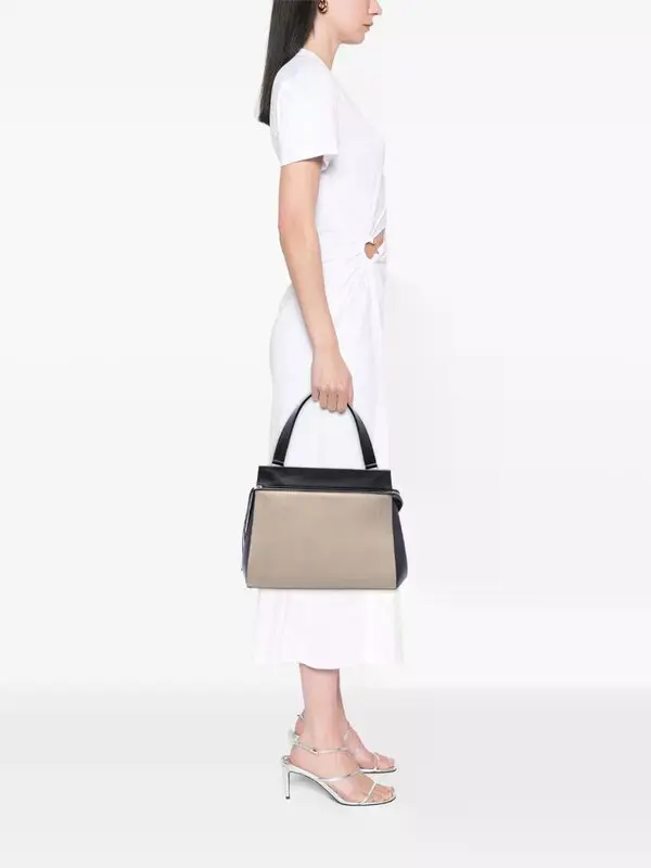 Celine Medium Bicolor Leather Handbag - Black