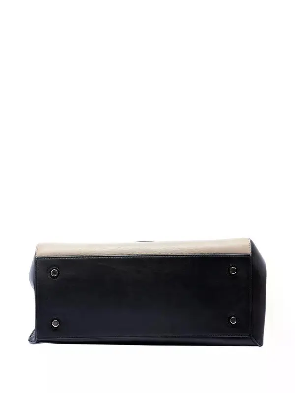 Celine Medium Bicolor Leather Handbag - Black