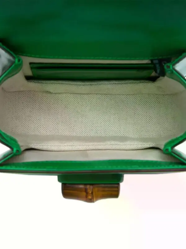 Gucci Bamboo Top Handle Bag Satchel - Green
