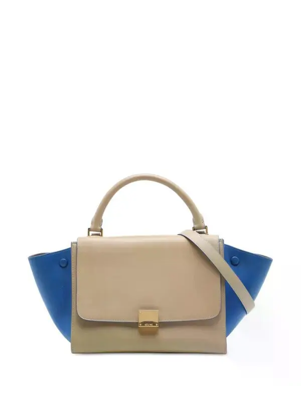 Celine 2014 Small Bicolor Leather Trapeze Satchel