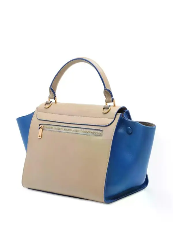 Celine 2014 Small Bicolor Leather Trapeze Satchel