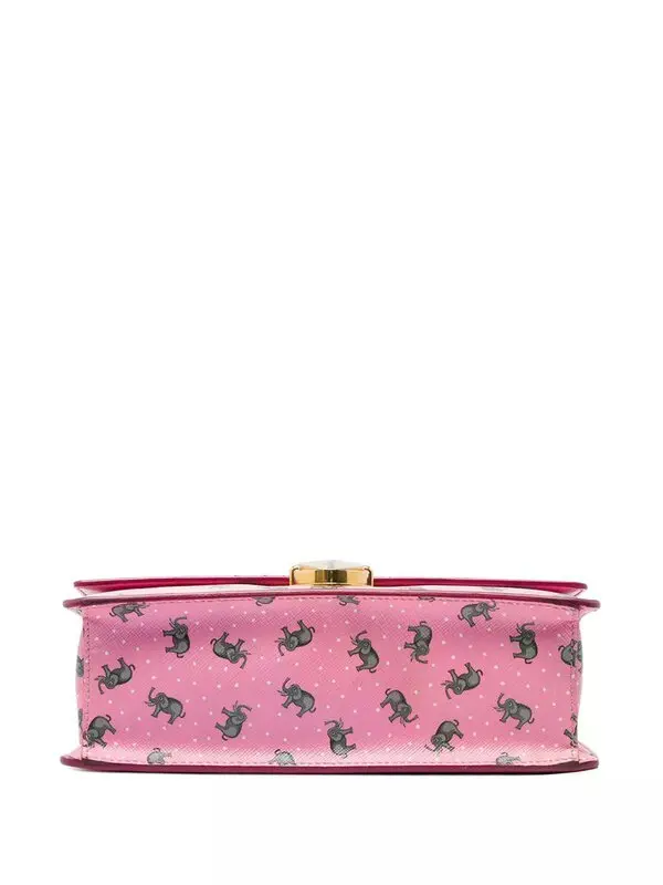Prada Saffiano Elephant Print Crossbody Bag