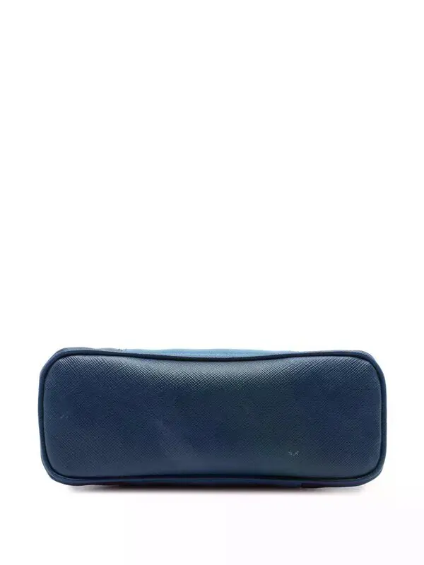 Prada 2013-2026 Bicolor Saffiano Dome Clutch Bag