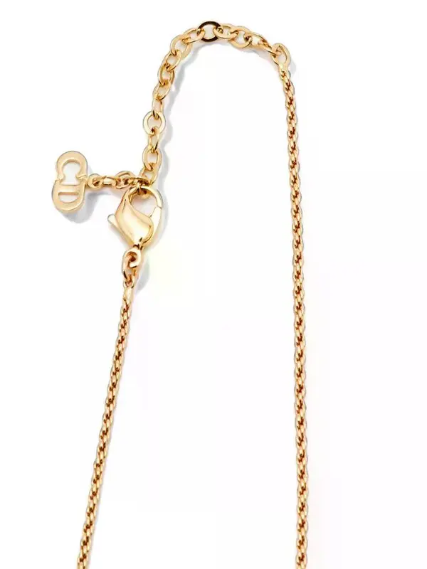 Dior Crystal Ribbon Cd Pendant Necklace