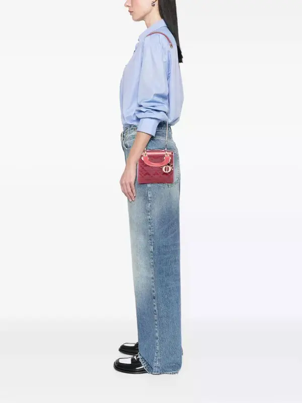 Dior Patent Cannage Lady Satchel - Red