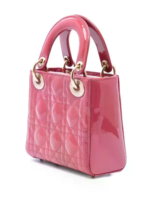 Dior Patent Cannage Lady Satchel - Red