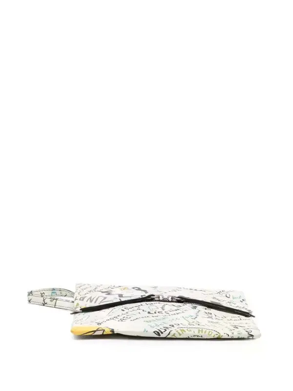 MAISON MARGIELA 2000-2026 Leather Graffiti Front Zip Pouch Coin Pouch