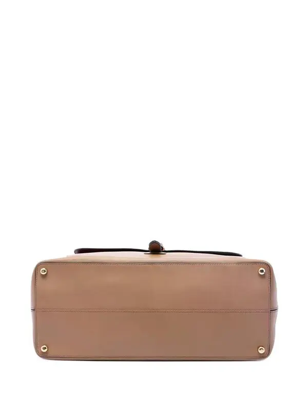 Burberry 2000-2017 Large Bonded Leather Saddle Handle Bag Satchel