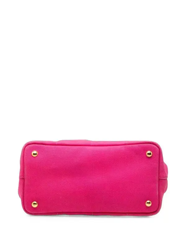 Prada Small Canvas Logo Tote Satchel - Pink